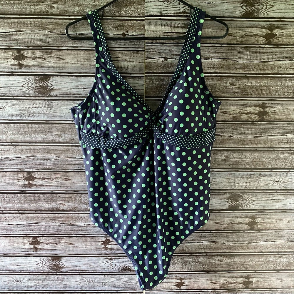 Boden Polka Dot One Piece Swimsuit 1618 Gem